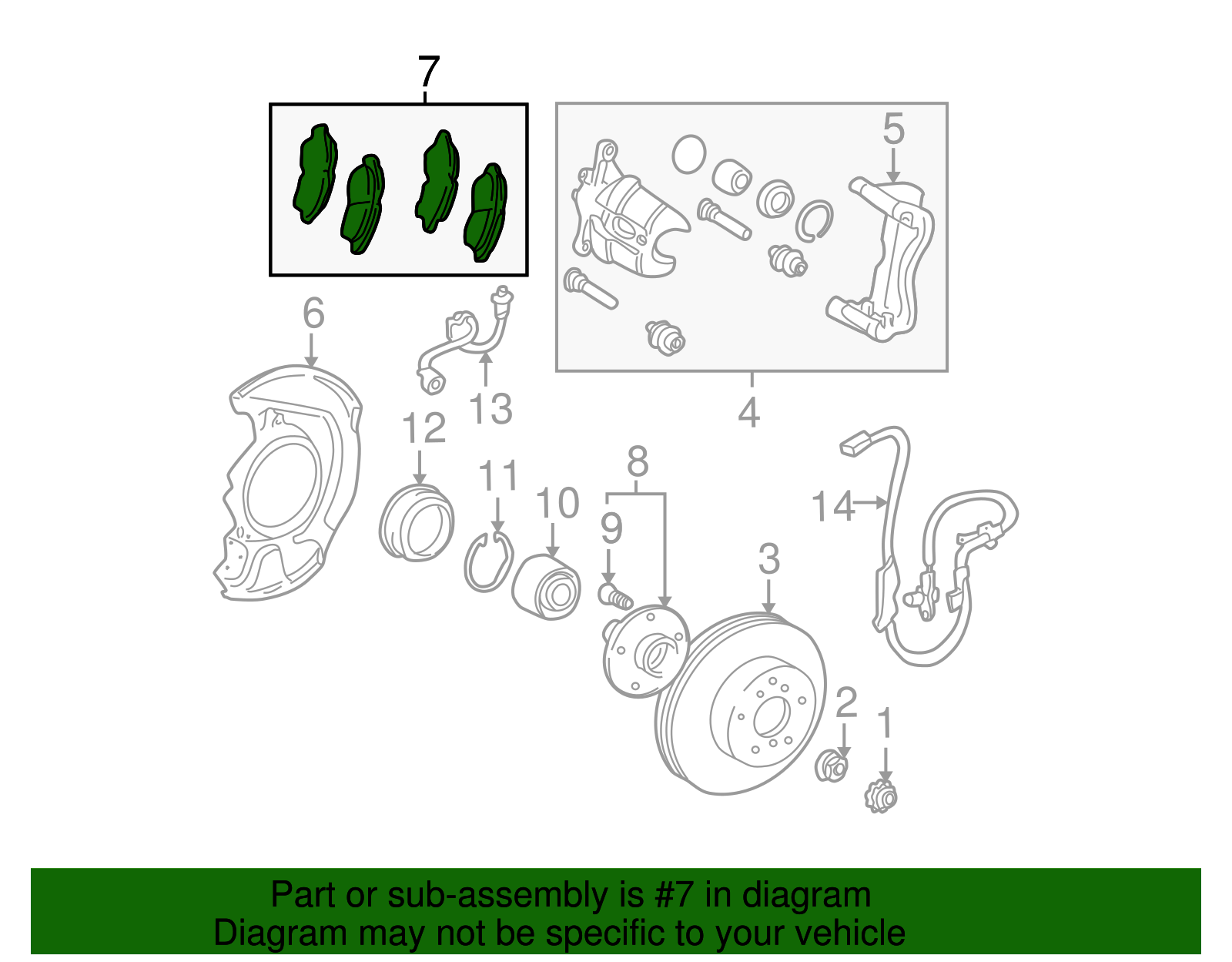 1997-2004 Toyota Front Pads 04465-33121 | Toyota Parts Center