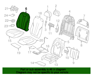 52-10-7-411-486 - Cover for comfort backrest,leather right 2015-2019 ...