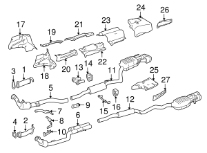 221-490-49-20-80 - Catalytic Converter 2011-2014 Mercedes-Benz ...