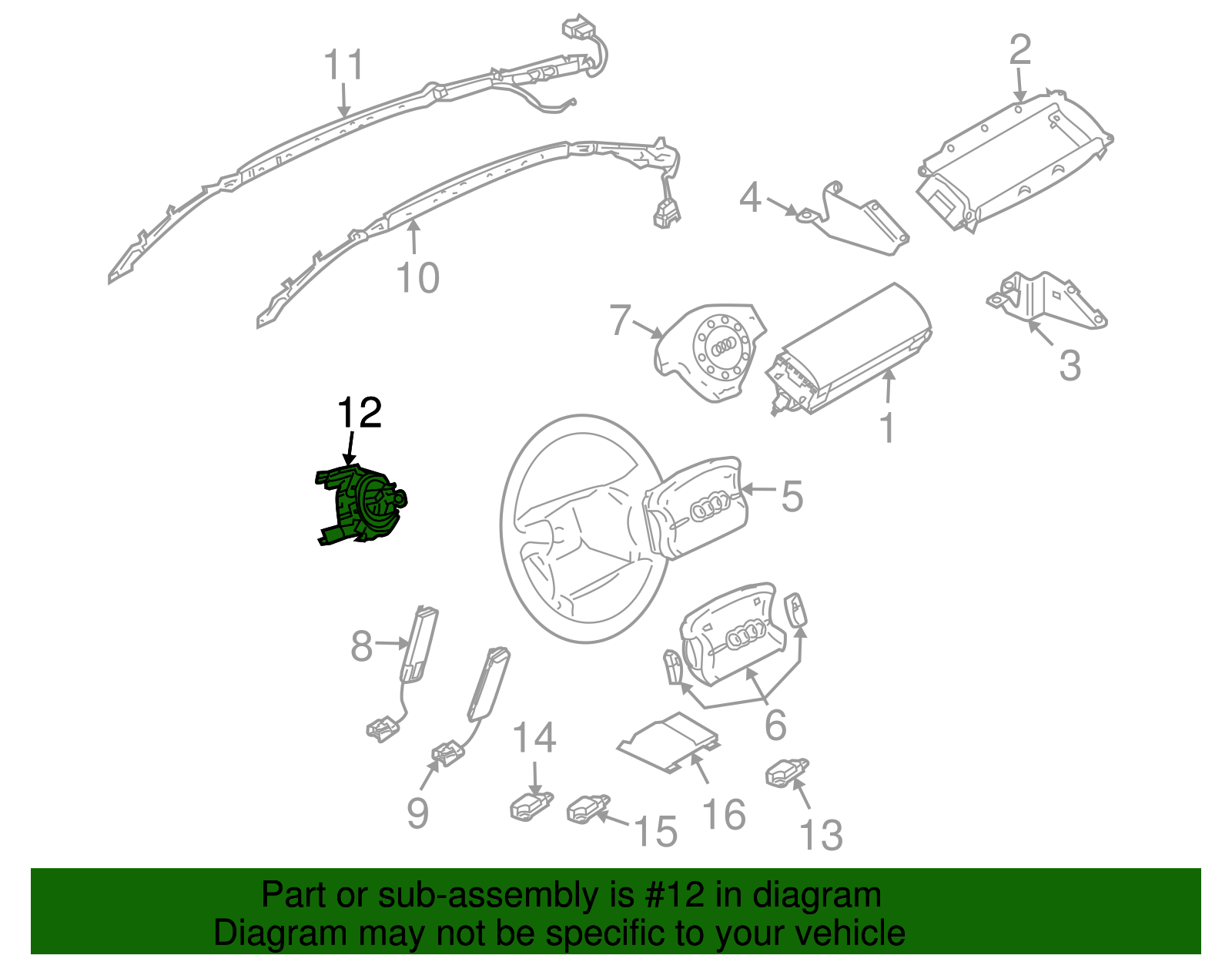 2002-2006 Audi Clock Spring 8E0-953-541-E | Audi USA Parts