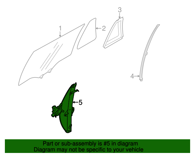 2015-2019 Subaru Window Regulator and Motor Assembly, Passengers Side ...