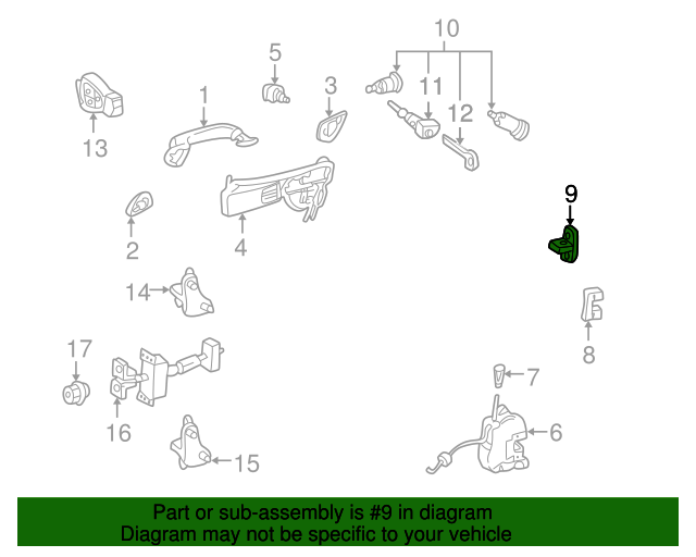 171-720-02-04 - Door Lock Striker Plate 2001-2011 Mercedes-Benz ...