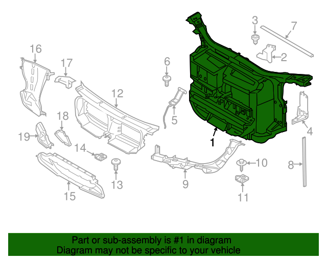 51642990176 - 2013-2015 BMW X1 Radiator Support (51-64-2-990-176) | BMW ...