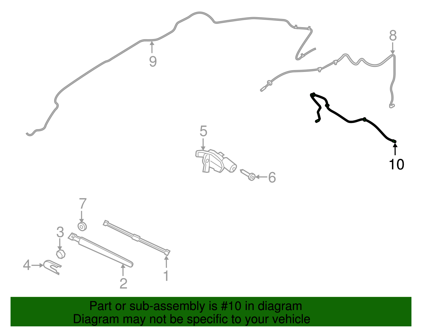 CJ5Z-17408-A - 2013-2019 Ford Escape - Washer Hose | My Ford Parts