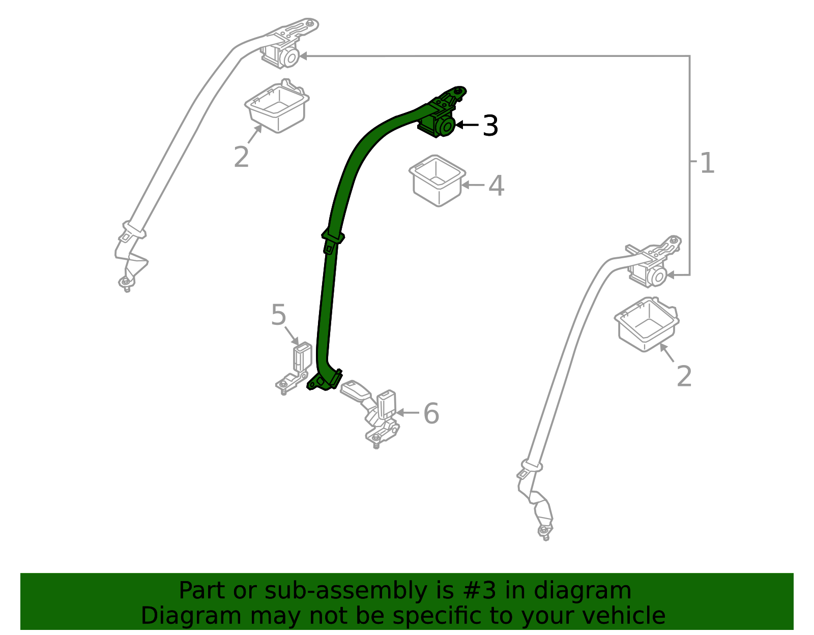 2020-2025 Hyundai Sonata Center Belt Assembly 89850-L5500-YTH | World ...