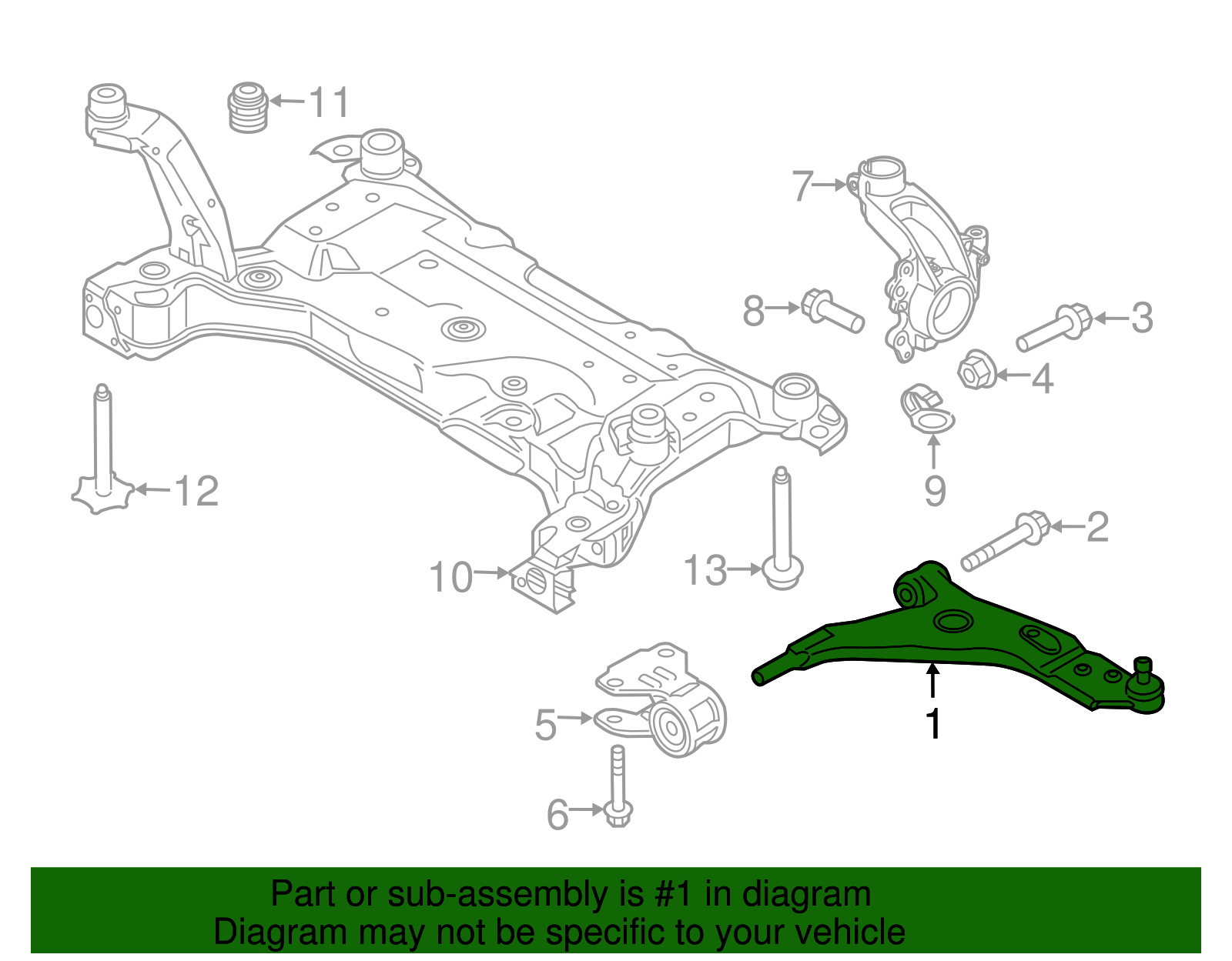 OEM Ford Motorcraft™ Lower Control Arm For 2013-2019 Ford Escape - Part ...