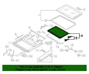2011-2018 Volkswagen Jetta Sunroof Cover 8D0-877-255-C-3Y3 | OEM Parts ...