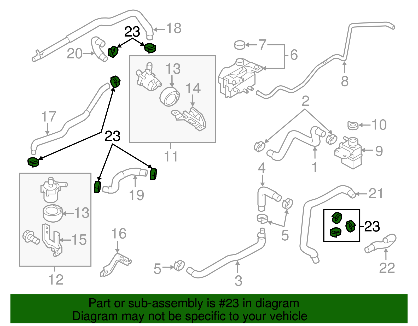 2011-2024 Nissan Water Outlet Hose Clamp 01558-00521 | Melloy Nissan Parts