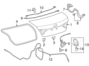 2012-2017 Toyota Camry Deck Lid Release Cable 64607-06191 | Longo ...