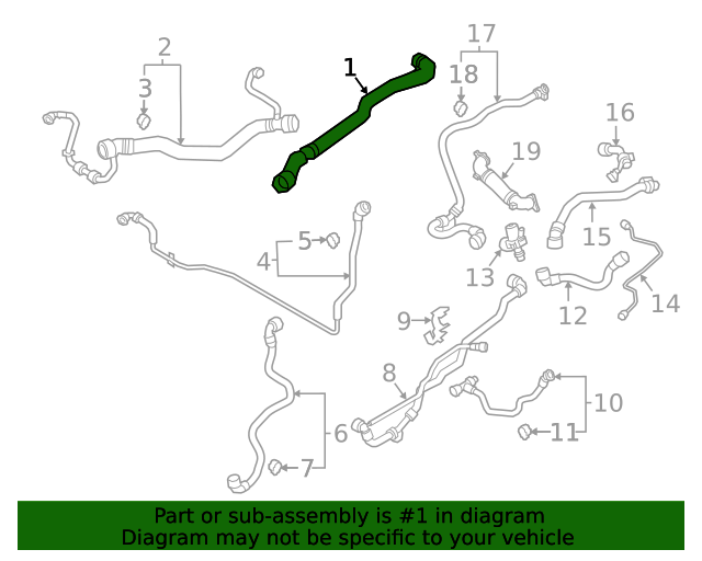 17128654804 - 2019-2021 BMW Z4 Upper Hose (17-12-8-654-804) | BMW of ...
