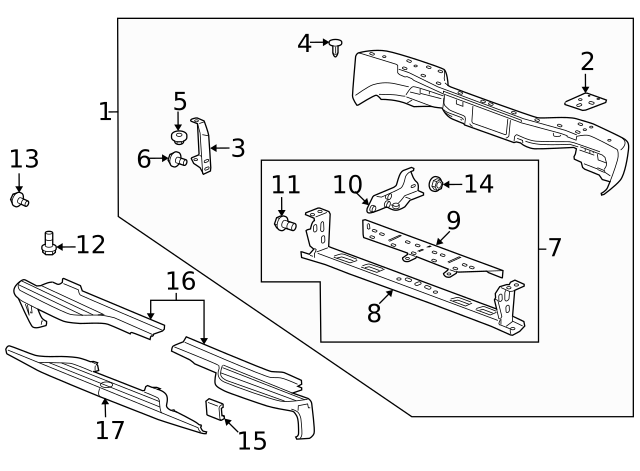 2002-2013 GM Rear Bumper Impact Bar 25871613 | GMPartsDirect.com