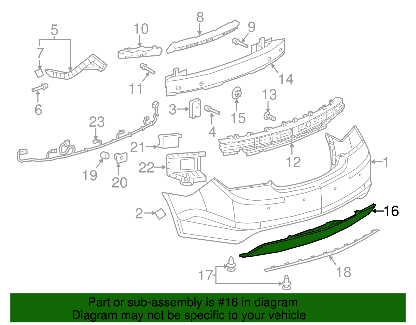 26202561 - Rear Bumper Fascia Extension 2014-2016 Buick LaCrosse | Big ...