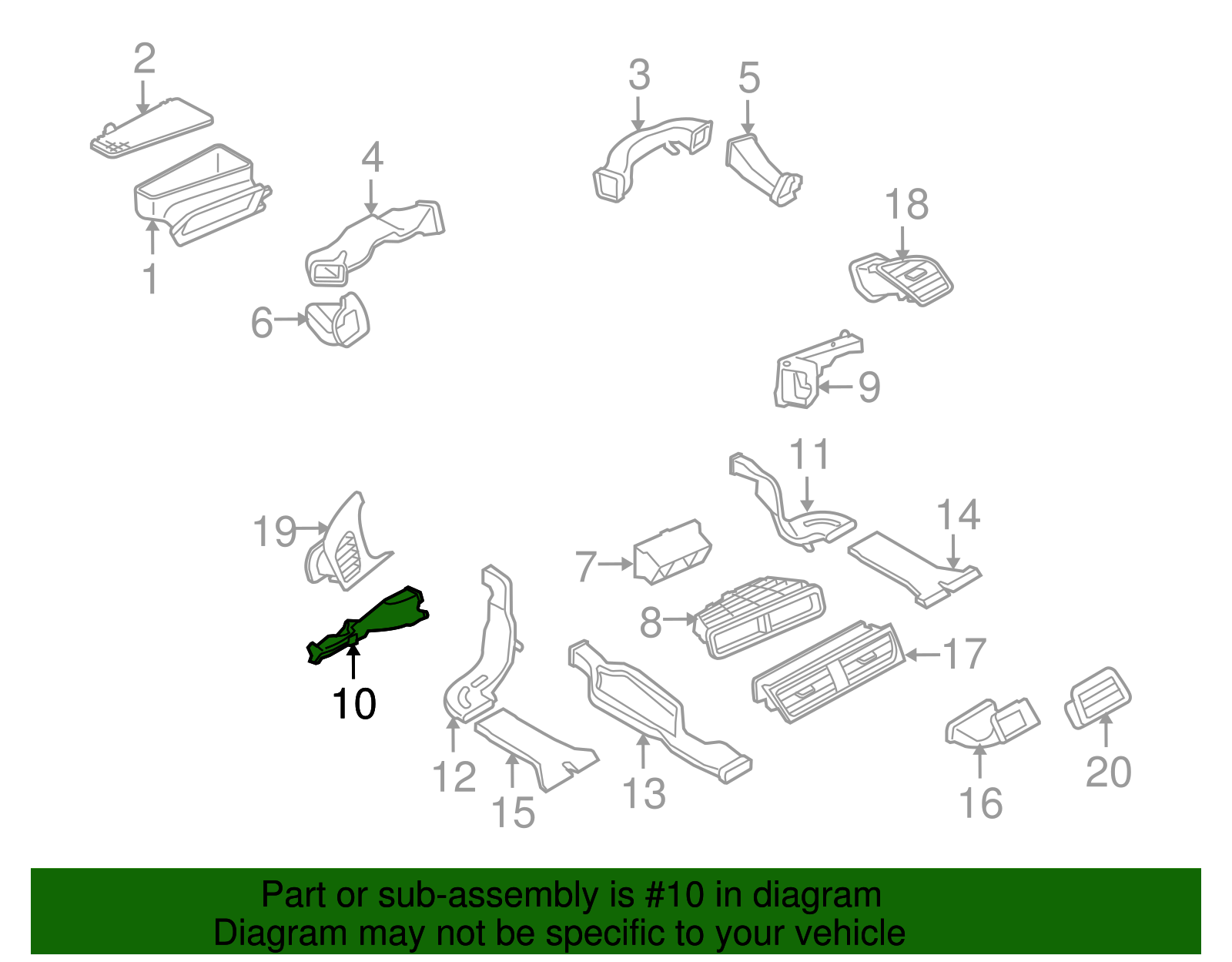 8K1-819-151-A - Floor Duct 2008-2017 Audi | Audi OEM Parts