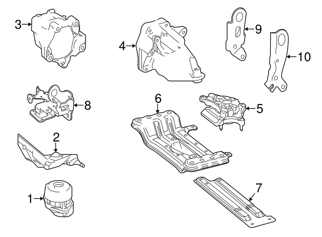 651-223-13-04 - Engine Mount Bracket 2013-2016 Mercedes-Benz ...