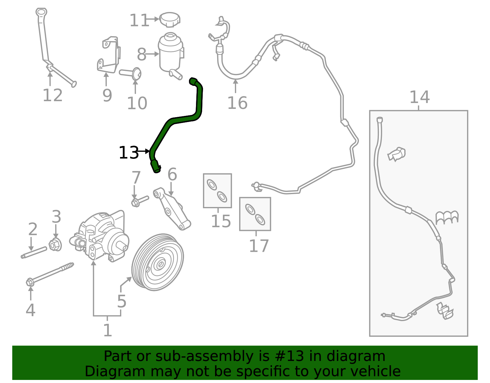 PSH-424 - Motorcraft™ Power Steering Reservoir Hose 2015-2019 Ford ...