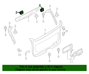 1999-2015 Mazda Rear Molding Clip B455-68-AD2 | RealMazdaParts.com