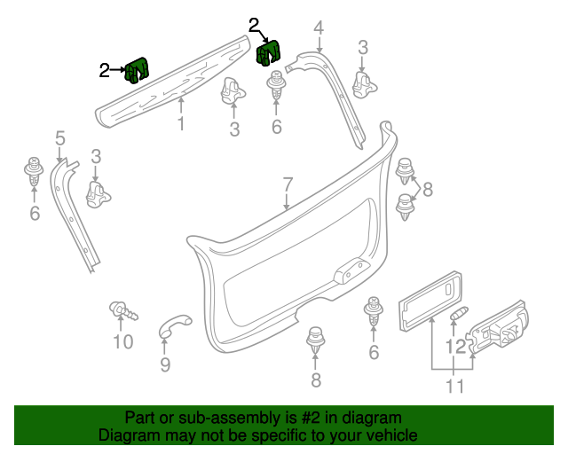 1999-2015 Mazda Rear Molding Clip B455-68-AD2 | TascaParts.com