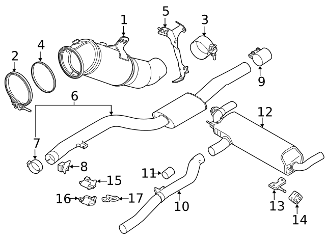 18328664540 - 2019-2022 BMW Converter & Pipe Bracket (18-32-8-664-540 ...