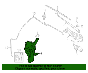 2011-2013 Hyundai Washer Fluid Reservoir 98620-3X000 | AutoNationParts.com