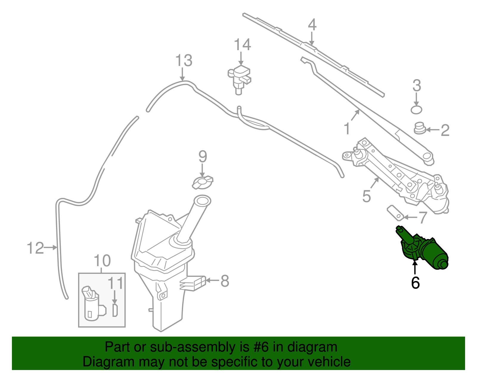 2011-2016 Hyundai Wiper Motor 98110-3X000 | OEM Parts Online