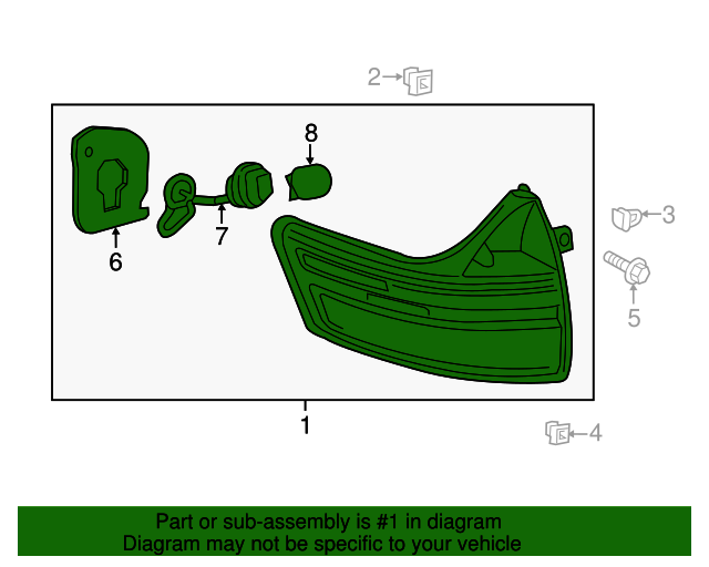 2015-2019 Toyota Sienna Tail Light (Right, Rear) 81550-08050 | OEM ...