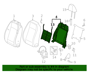 2019-2022 Volkswagen Seat Back Frame 3QF-881-045-E | OEM Parts Online