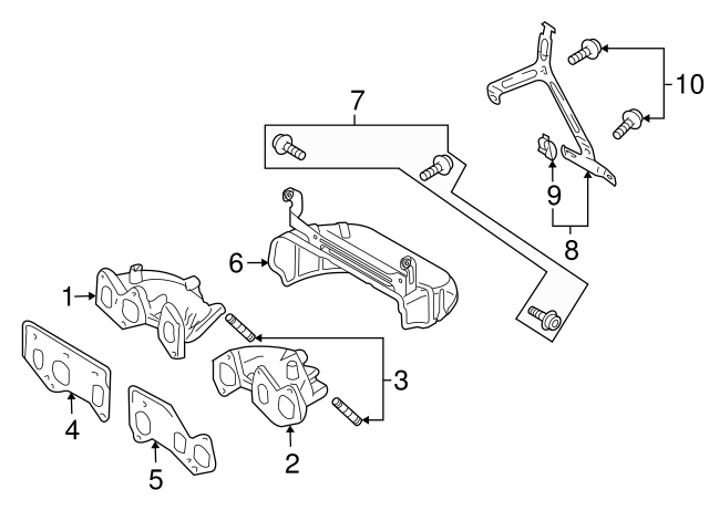 2008-2009 Audi Exhaust Manifold 022-253-032-N | Audi USA Parts