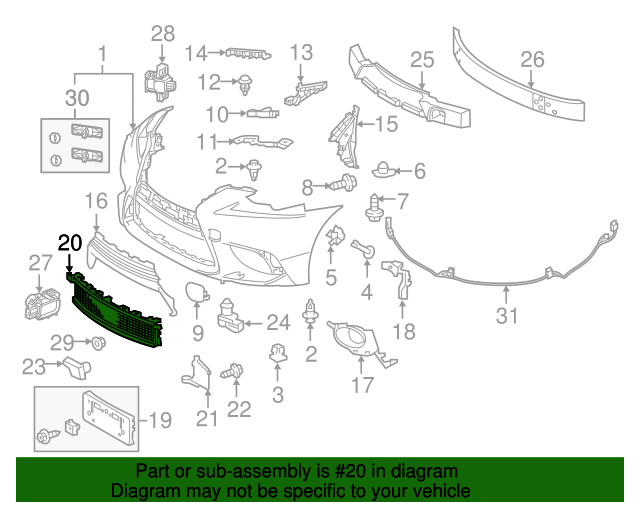 2014-2016 Lexus Lower Grille 53113-53060 | OEM Parts Online