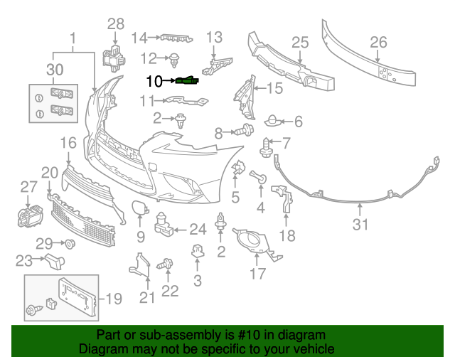 2014-2016 Lexus Bumper Bracket 52133-53020 | OEM Parts Online