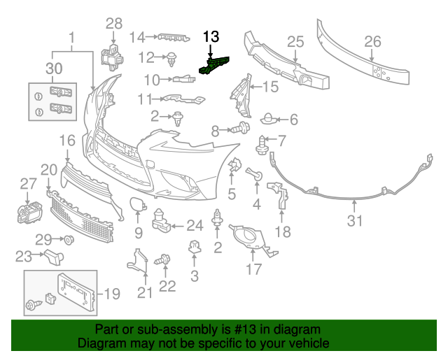 52535-53030 - Side Retainer 2014-2016 Lexus | Longo Lexus Parts