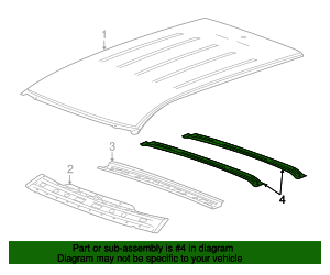 2010-2016 Cadillac SRX Roof Panel Inner Bow 20845935 | GMPartsDirect.com