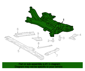 2008-2018 Toyota Suspension Sub-Frame Cross-Member 51201-78010 | OEM ...