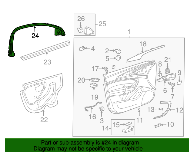 2012-2017 Buick Regal Upper Molding 22922051 | GMPartsDirect.com