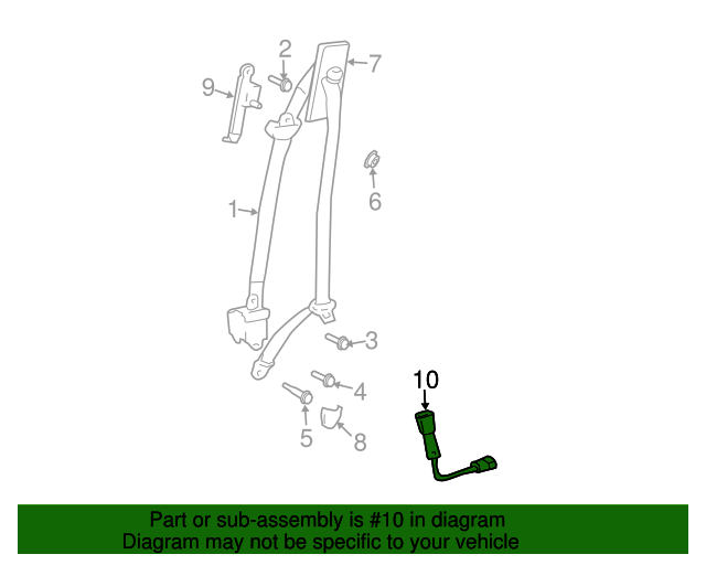 Toyota OEM Buckle Part# 73230-35790-B0 | OEM Vehicle Parts