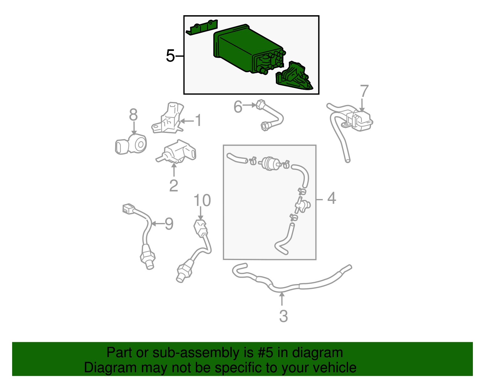 2005-2012 Toyota Tacoma Vapor Canister 77740-04020 | Toyota Parts Center