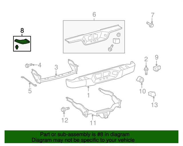 2007-2013 Toyota Tundra Bumper Step Pad (Right, Rear) 52163-0C040 ...