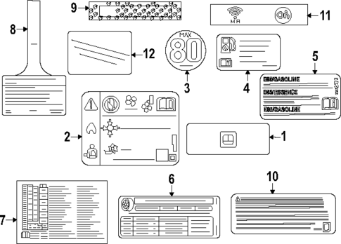 Labels for 2025 Buick Encore GX | GM OEM Parts Online