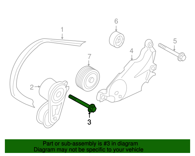2009-2024 Nissan Belt Tensioner Bolt 11298-3J200 | Team Nissan Inc.