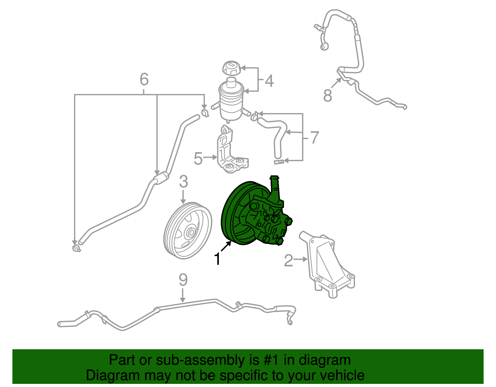 2007-2009 Hyundai Santa Fe Power Steering Pump 57100-2B300 | OEM Parts ...