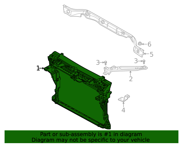 2020-2022 Volkswagen Radiator Support 3CM-805-588-C | OEM Parts Online