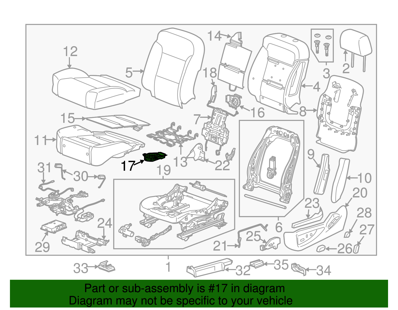 23232085 - Front Seat Cushion Heating and Cooling Blower Motor 2015 ...