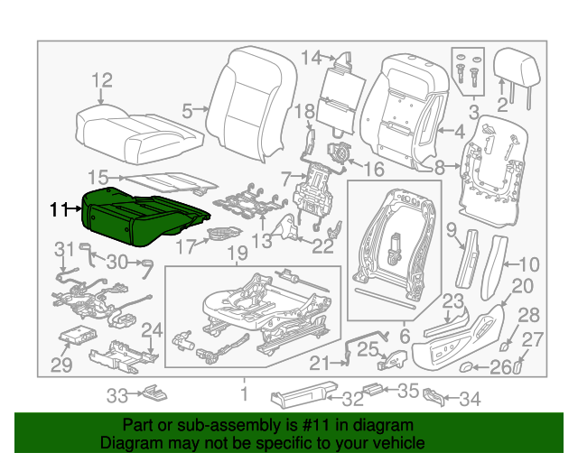 2014-2020 GM Front Seat Cushion Pad 22943726 | GMPartsDirect.com