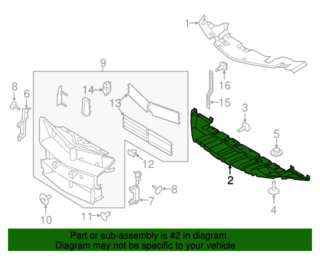 Ford EJ7Z-8310-A - Deflector Air - 2015-2019 Lincoln MKC | OEM Ford ...