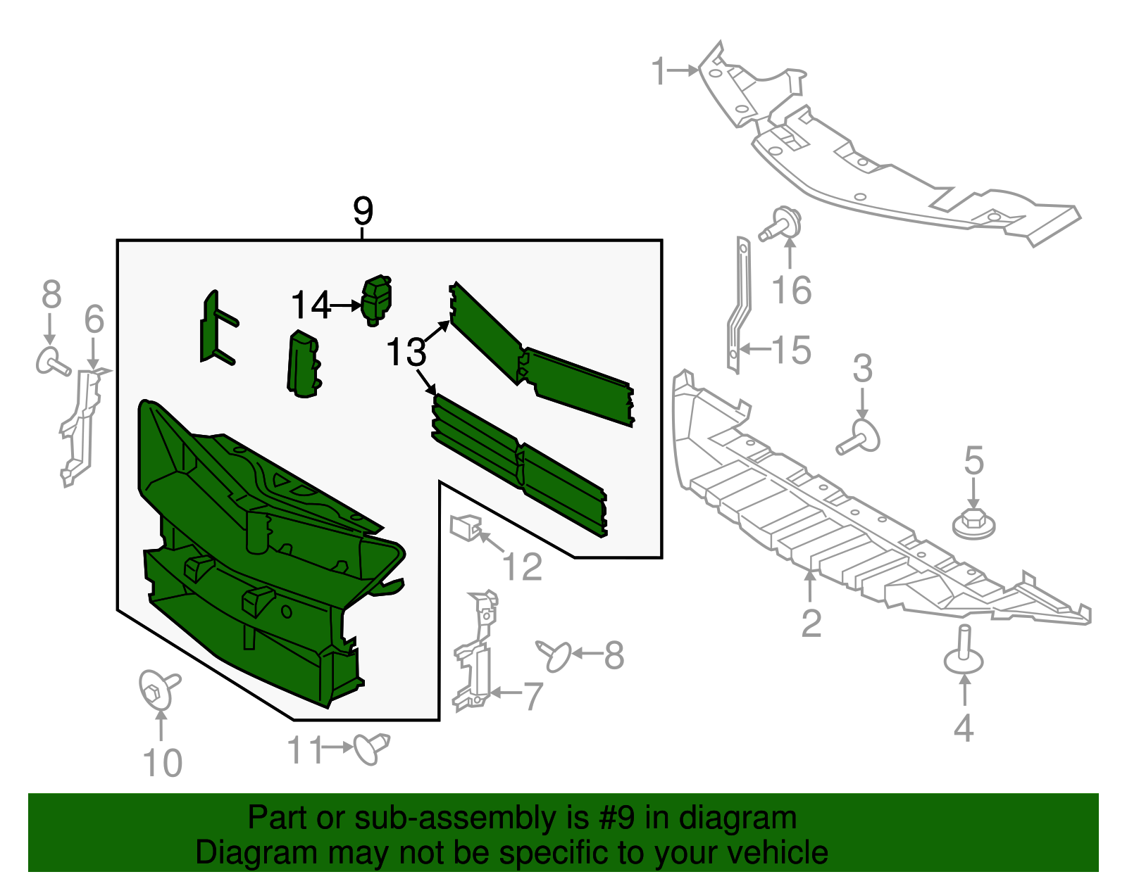 2019 Lincoln MKC | Radiator Shutter Assembly | KJ7Z-8475-A | Walls ...