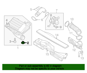 2016-2018 Audi A3 Sportback e-tron Air Cleaner Assembly Grommet 07C-133 ...