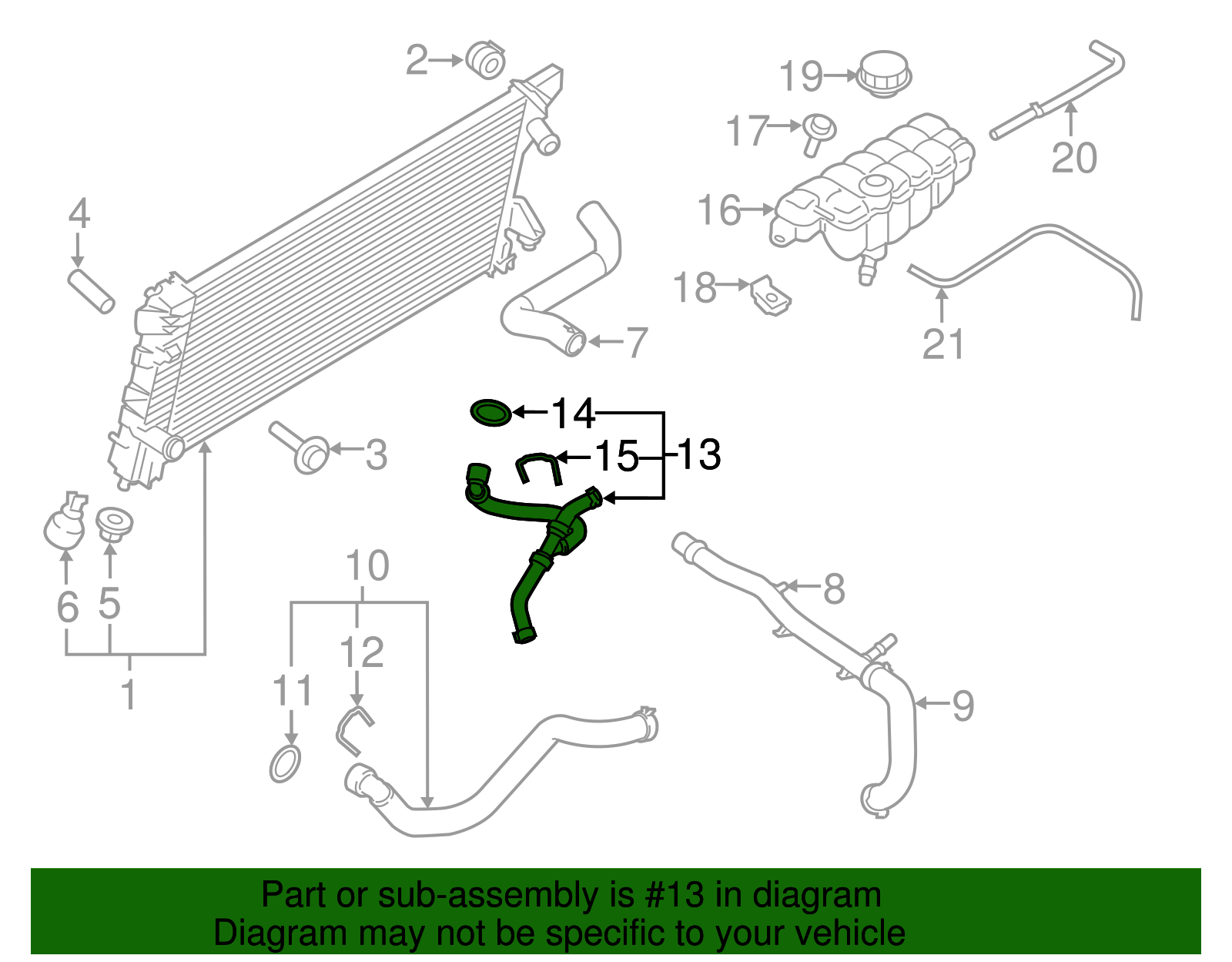2015-2020 Ford F-150 | Water Pump Tube | FL3Z-8A577-A | Walls' Ford Parts