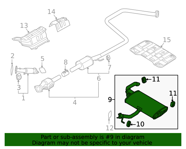 28710-BY700 - Exhaust Muffler - 2021-2023 Hyundai Elantra | Joseph ...