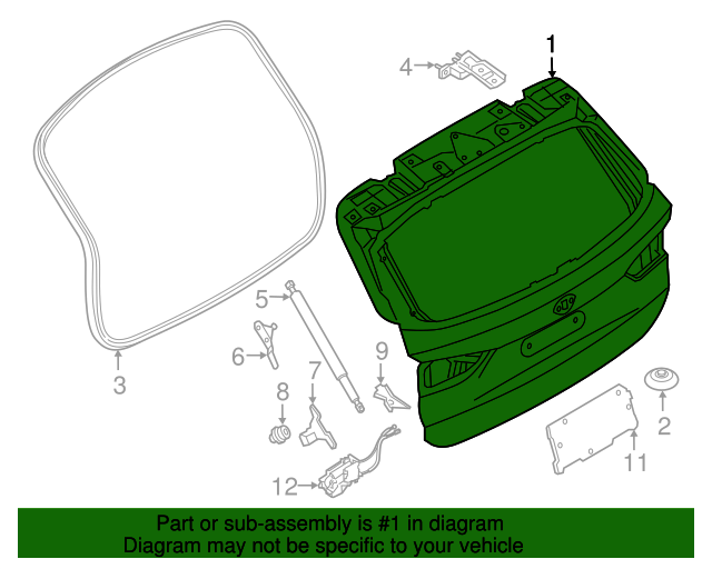 41007350826 - 2016-2022 BMW X1 Lift Gate (41-00-7-350-826) | BMW of ...