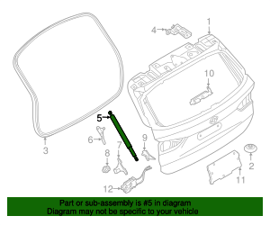 51247481807 - 2018-2020 BMW X1 Lift Cylinder (51-24-7-481-807) | BMW of ...