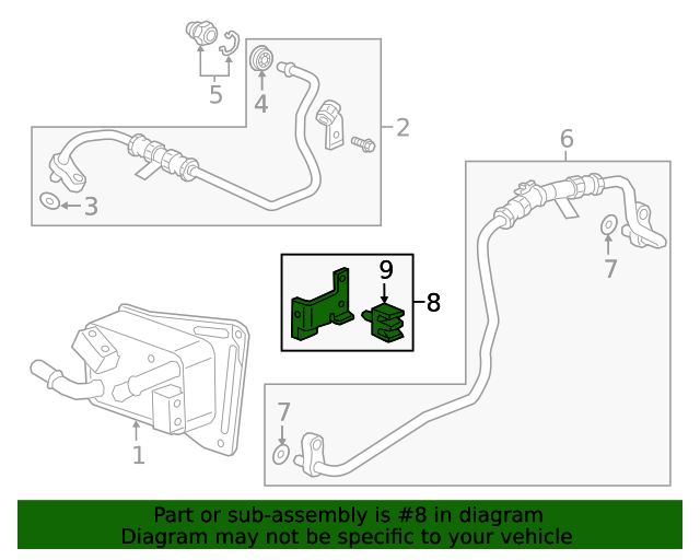 2019-2024 GM Oil Cooler Pipe Bracket 84414025 GM | GMPartsDirect.com
